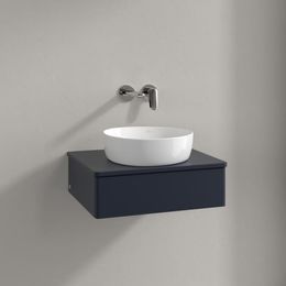 Villeroy & Boch Villeroy und Boch Antao Waschtisch-Unterschrank K07010HG 60x19x50cm, Waschbeckenplattenfarbe Lack, midnight blue matt lacquer