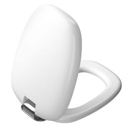 Vitra Plural WC-Sitz 126-401-009 36,4x47,6x5cm, mit Absenkautomatik, Schnellverschluss, edelwei&szlig;/chrom