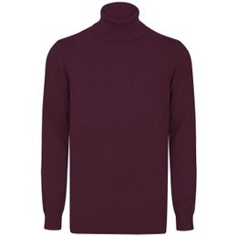 Rollkragenpullover FELIX HARDY "Rollkragenpullover", Herren, Gr. L, bordeaux, 100% Baumwolle, Pullover Rollkragenpullover