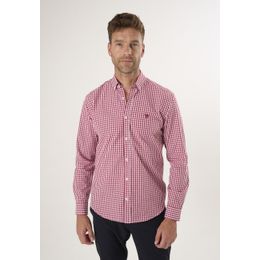 Karohemd FELIX HARDY "Kariertes Langarmhemd", Herren, Gr. M, Normalgr&ouml;&szlig;en, bordeaux, 100% Baumwolle, Hemden Karohemd