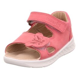 Superfit M&auml;dchen Sandale "LAGOON WMS: mittel", Gr. 25, rosa, Nubukleder, Textil, Veloursleder, Schuhe, Sandalette mit Klett und Lederfutter,