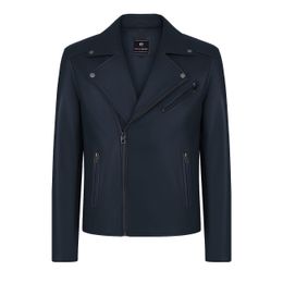 Lederjacke FELIX HARDY "Lederjacke mit Rei&szlig;verschluss", Herren, Gr. L, navy, 100% Lammleder, Jacken