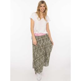 Maxirock Zwillingsherz "Jungle Leaves", Damen, Gr. L/XL, gr&uuml;n, Web, Obermaterial: 100% Viskose, R&ouml;cke Maxirock, Bl&auml;ttermotiv, Gummizug mit Schrift, leichtes Material, kn&ouml;chellang