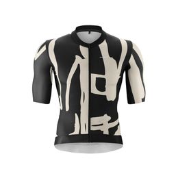 Radtrikot Gonso "Road Jersey Print M", Herren, Gr. M, gemustert, 86% Polyester, 14% Elasthan, Rundhals, Trikots, Herren Fahrradtrikot, modernes Trikot mit 3-teiliger R&uuml;ckentasche