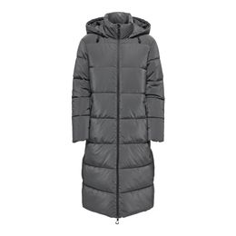 Steppmantel Only "ONLELLA WATER REP. PUFFER COAT OTW", Damen, Gr. M, magnet, Web, Obermaterial: 100% Polyester, unifarben, regular fit knielang, M&auml;ntel Steppmantel