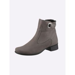 Casual Looks Damen Stiefelette, Gr. 38, grau, Nubukleder, Rindsleder, Veloursleder, Schuhe