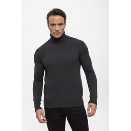 Rollkragenpullover FELIX HARDY "Rollkragenpullover", Herren, Gr. M, anthrazit, 100% Baumwolle, Pullover Rollkragenpullover