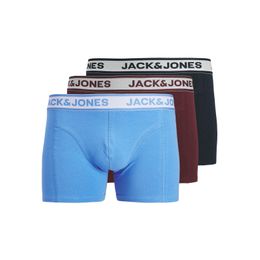 Jack & Jones Trunk JACK & JONES "JACNOLAN SOLID TRUNKS 3 PACK", Herren, Gr. XXL, 3 Stk., sky captain pack:winetasting, marina, Jersey, Obermaterial: 95% Baumwolle, 5% Elasthan, unifarben, Unterhosen