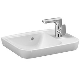 Vitra Sento Aufsatzhandwaschbecken 5945B003-0921 50x37,5cm, mit &Uuml;berlauf, Hahnloch rechts, wei&szlig; hochglanz