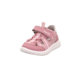 Sneaker Superfit "SPORT7 MINI WMS: mittel", M&auml;dchen, Gr. 26, rosa, hellgrau, Lederimitat, Textil, Veloursleder, Schuhe Sneaker, Klettschuh, mit herausnehmbarer Einlage, Gr&ouml;&szlig;enschablone zum Download