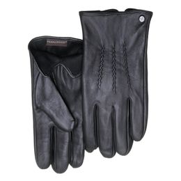 Pearlwood Herren Lederhandschuhe "Gates", schwarz, Gr. 8,5, Biesen, unifarben, Schafsleder, Handschuhe, weiches Innenfutter aus Fleece