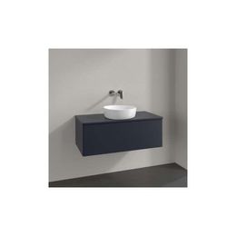 Villeroy & Boch Villeroy und Boch Antao Waschtisch-Unterschrank L31010HG mit Beleuchtung, 1 Auszug, 1000 x 360 x 500 mm, Front ohne Struktur, Midnight Blue Matt Lacquer / Midnight Blue Matt Lacquer