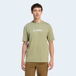 Funktionsshirt adidas terrex "TX LOGO TEE", Herren, Gr. XL, tent gr&uuml;n, Obermaterial: 100% Baumwolle, normal, Rundhals, Shirts Funktionsshirt