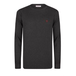 Rundhalspullover FELIX HARDY "Pullover mit Rundhalsausschnitt", Herren, Gr. XL, grau (anthrazit), 100% Baumwolle, Pullover Rundhalspullover