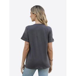 Imily Bela T-Shirt Damen Gr&ouml;&szlig;e XXL dunkelgrau / rosa