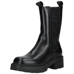 Stiefelette Replay "Replay Stiefelette Lederimitat/Textil", Damen, Gr. 38, schwarz, Lederimitat, Textil, Schuhe Stiefelette
