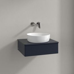 Villeroy & Boch Villeroy und Boch Antao Waschtisch-Unterschrank K07110HG 60x19x50cm, Waschbeckenplattenfarbe Lack, midnight blue matt lacquer