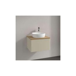 Villeroy & Boch Villeroy und Boch Antao Waschtisch-Unterschrank L29051HJ mit Beleuchtung, 1 Auszug, 600 x 360 x 500 mm, Front ohne Struktur, Silk Grey Matt Lacquer / Honey Oak