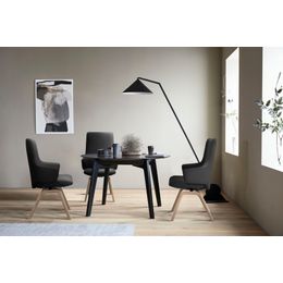 Polsterstuhl stressless "Laurel", schwarz (schwarz batick, schwarz), B:58cm H:105cm T:60cm, Leder BATICK: BATICK ist ein leicht korrigiertes, durchgef&auml;rbtes und genarbtes M&ouml;belleder, bei dem die meisten Unebenheiten und Spuren in der Regel entfernt wurden., St&uuml;hle, Polsterstuhl, High Back mit Armlehne, Gr&ouml;&szlig;e L, mit schr&auml;ggestellten Beinen