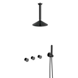 Vitra Liquid Fertigmontageset A4277739 UP-Duschsystem, mit Kopfbrause, schwarz hochglanz