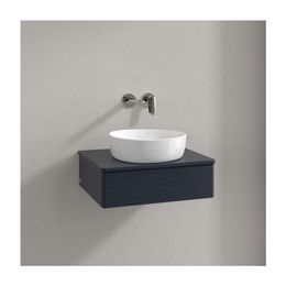Villeroy & Boch Villeroy und Boch Antao Waschtisch-Unterschrank K07150HG 60x19x50cm, Hahnloch, Waschbeckenplattenfarbe Lack, midnight blue matt lacquer