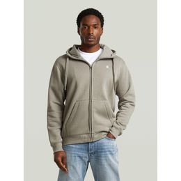 G-Star Raw Longpullover G-STAR "Premium Core Hooded Zip Sweater", Herren, Gr. M, elephant skin, Obermaterial: 55% Baumwolle, 45% Polyester, Pullover Longpullover