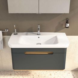 Vitra Sento Waschtisch 5948B003-0001 98 x 48,5 cm, wei&szlig; hochglanz, mit &Uuml;berlauf, Hahnloch mittig