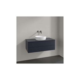 Villeroy & Boch Villeroy und Boch Antao Waschtisch-Unterschrank K20050HG 100x36x50cm, Hahnloch, Waschbeckenplattenfarbe Lack, midnight blue matt lacquer