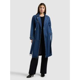 Trenchcoat Khujo "HERA", Damen, Gr. L, midnight blau, Web, 100% Baumwolle, regular fit, eingesetzt abgesteppte Kante verstellbar, M&auml;ntel