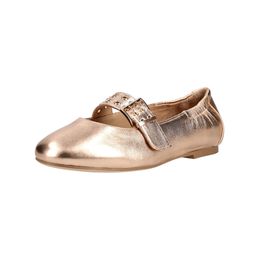 Riemchenballerina REGARDE LE CIEL "Regarde Le Ciel Ballerinas Leder", Damen, Gr. 39, gold, Leder, Schuhe Riemchenballerina