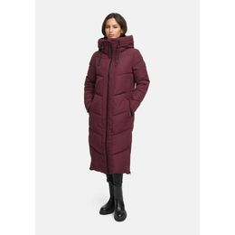 Winterjacke Marikoo "Nadaree XVI", Damen, Gr. XS, wine, Obermaterial: 100% Polyester; Futter: 100% Polyester; Wattierung: 100% Polyester; &Auml;rmelfutter: 100% Polyester, Jacken Winterjacke, Stepp Mantel mit gro&szlig;er Kapuze