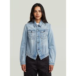 G-Star Raw Jeansjacke G-STAR "Pitched Hem Slim Jacke", Damen, Gr. M, sun faded cloudburst, Obermaterial: 95% Baumwolle, 5% Baumwolle, Jacken Jeansjacke