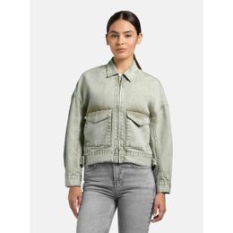 Hemdjacke Khujo "Nelina", Damen, Gr. XS (34), seagr&uuml;n, Jeans, Material: 100% Baumwolle, l&auml;ssig geschnitten h&uuml;ftlang, Rundhals, &Auml;rmel ohne &Auml;rmelschlitz 2-Knopf-Manschette verstellbar, Jacken, Oversize Jeansjacke