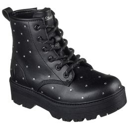 Skechers M&auml;dchen Schn&uuml;rstiefel "GRAVLEN HI", Gr. 31, schwarz, Lederimitat, Schuhe, Boots mit Nieten, Gr&ouml;&szlig;enschablone zum Download