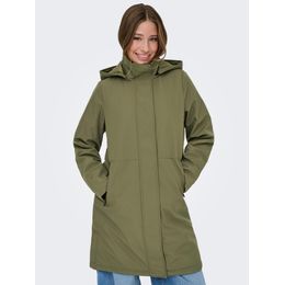 Parka Only "ONLKARA PARKA OS OTW", Damen, Gr. M, stone gray, Web, Obermaterial: 100% Polyester, unifarben, Po-bedeckend, Jacken Parka