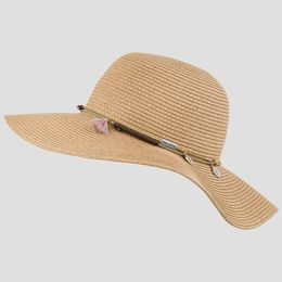 Sonnenhut Chillouts "Atlanta Hat", Damen, Gr. XS, braun, Stroh, H&uuml;te, femininer Sonnenhut aus Papierstroh
