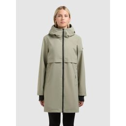 Kurzmantel Khujo "JUNE", Damen, Gr. XL, reet gr&uuml;n, Web, 100% Polyester, regular fit h&uuml;ftlang, angesetztes B&uuml;ndchen mit Daumenl&ouml;chern, M&auml;ntel Kurzmantel