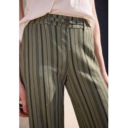 Stoffhose STREET ONE STUDIO, Damen, Gr. 34, L&auml;nge 30, lichen gr&uuml;n, Stoff, 99% Polyester, 1% Elasthan, gestreift, comfort fit lang, Hosen Stoffhose, Middle Waist