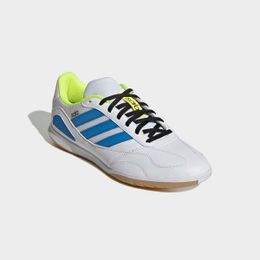 Fu&szlig;ballschuh adidas Performance "SUPER SALA COMPETITION III HALLENFUSSBALL", Herren, Gr. 44, cloud wei&szlig;, lucid ray blau, solar gelb, Synthetik, Textil, Schuhe Fu&szlig;ballschuh, f&uuml;r Hallenboden