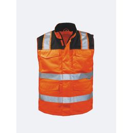 Fleeceweste Elysee "Warnschutz Mirko", Herren, Gr. S, orange (orange, schwarz), Obermaterial: 100% Polyester PES., Westen Fleeceweste