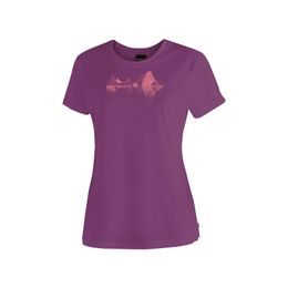 T-Shirt Maier Sports "Tilia Pique W", Damen, Gr. 42, lila (purpurviolett), 100% Polyester, Rundhals, Shirts T-Shirt, Damen Kurzarmshirt, leichtes Sommer Funktionsshirt, Rundhals, Reg Fit