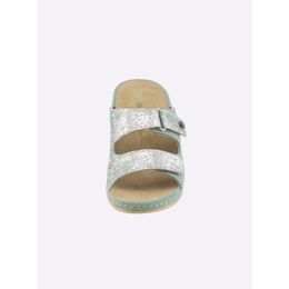 Waldl&auml;ufer WALDL&Auml;UFER Damen Pantolette, Gr. 37mint, Leder, Rindsleder, Veloursleder, Schuhe
