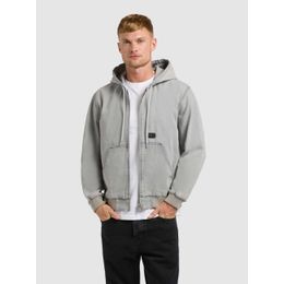 Anorak Khujo "RHIIS", Herren, Gr. M, light grau, Canvas, 100% Baumwolle, regular fit h&uuml;ftlang, eingesetzt Rippstrickb&uuml;ndchen, Jacken