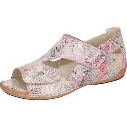 Waldl&auml;ufer Sandale WALDL&Auml;UFER "Heliett", Damen, Gr. 7 (40,5), rosa (ros&eacute; multi), Veloursleder, Reptilienpr&auml;gung, metallic, Schuhe Sandale, Sommerschuh, Sandalette, Keilabsatz, geschlossene Ferse, H-Weite