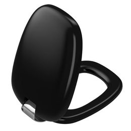 Vitra Plural WC-Sitz 126-483-009 36,4x47,6x5cm, mit Absenkautomatik, Schnellverschluss, schwarz matt/chrom
