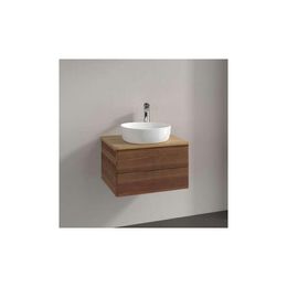 Villeroy & Boch Villeroy und Boch Antao Waschtisch-Unterschrank L18151HM mit Beleuchtung, 2 Ausz&uuml;ge, 600 x 360 x 500 mm, Front mit Struktur, Warm Walnut / Honey Oak