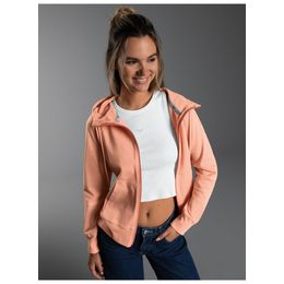 Sweatjacke TRIGEMA "TRIGEMA Kapuzenjacke", Damen, Gr. L, puder, Sweatware, 50% Baumwolle, 50% Polyester, lang, ohne Ausschnitt, Sweatjacken Sweatjacke