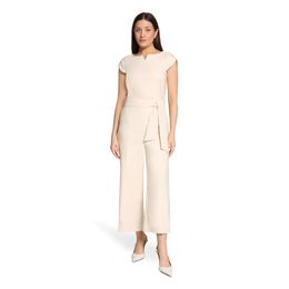 Overall Betty Barclay "Damen mit Eingrifftaschen", Damen, Gr. 40, Normalgr&ouml;&szlig;en, beige, Obermaterial: 86% Polyester, 14% Elasthan, figurumspielend, Rundhals, Overalls Overall, Form