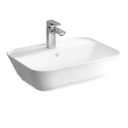 Vitra Options Aufsatzwaschtisch 7426B003-0001 59,5x42,5x15cm, rechteckig, wei&szlig;, Hahnloch mittig, mit &Uuml;berlauf