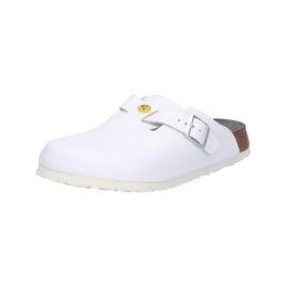 Pantolette Birkenstock "Boston ESD", Damen, Gr. 39, wei&szlig;, Obermaterial: 100% Rindsleder Leather cow., Schuhe Pantolette